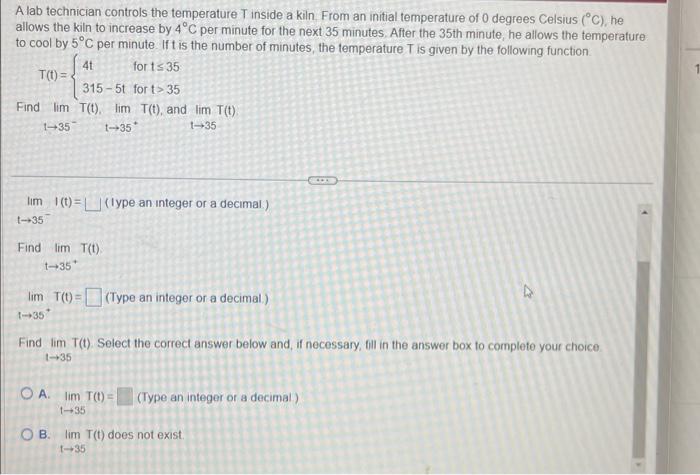 Solved A lab technician controls the temperature T inside a | Chegg.com