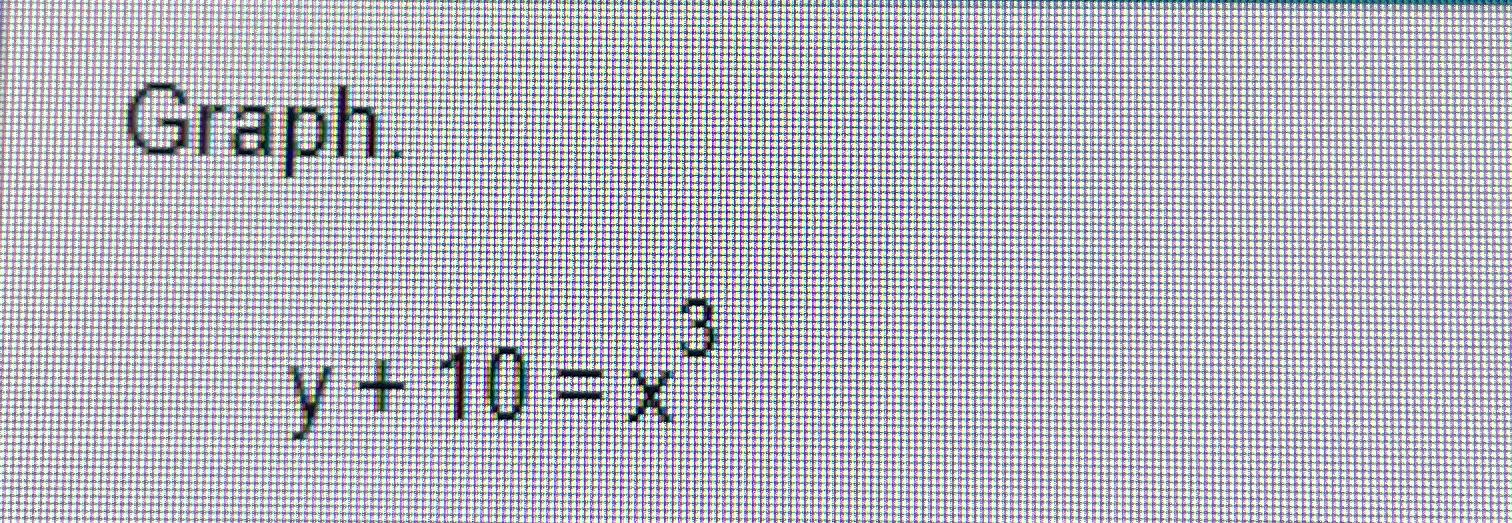 Solved Graph.y+10=x3 | Chegg.com