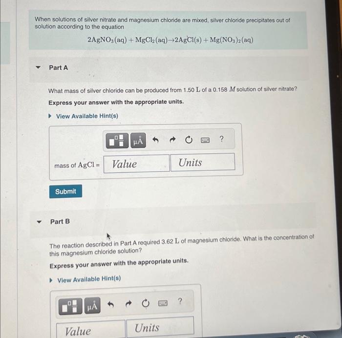 Solved When solutions of silver nitrate and magnesium | Chegg.com