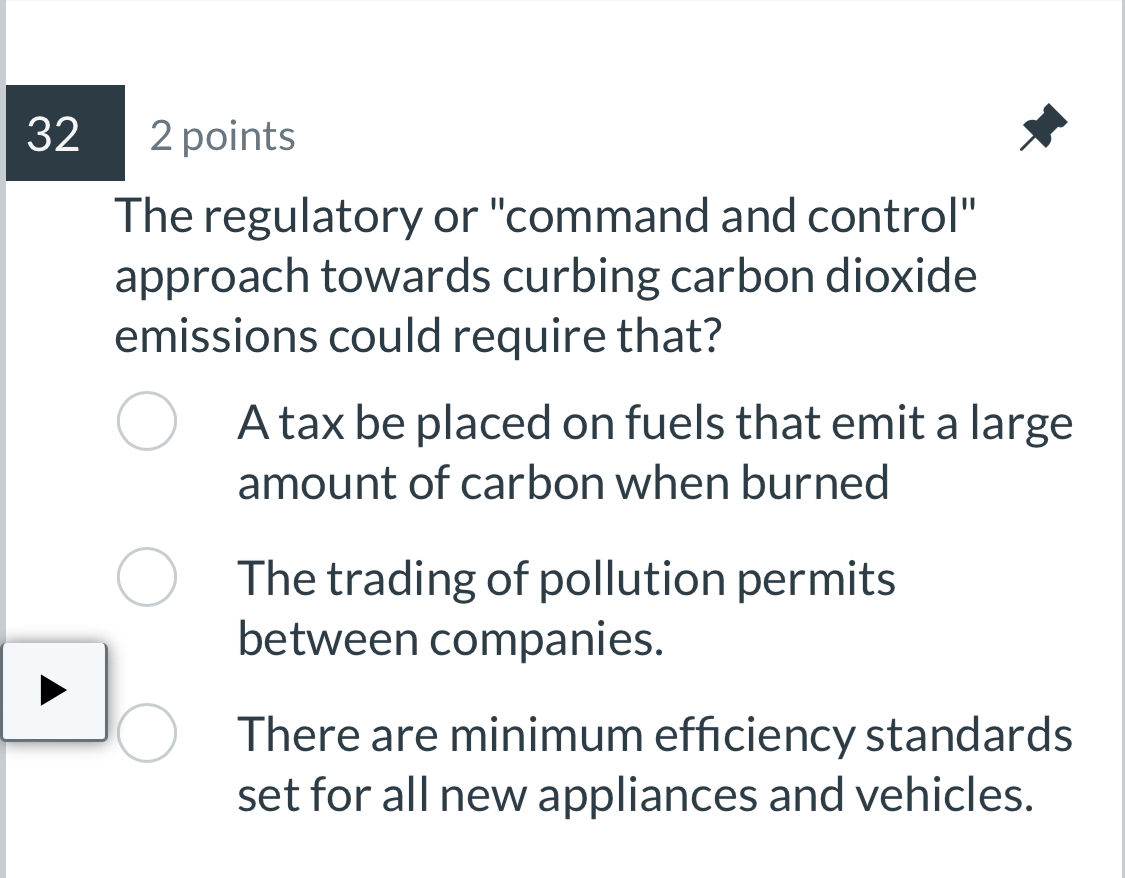 Solved 2 ﻿pointsThe regulatory or "command and control" | Chegg.com