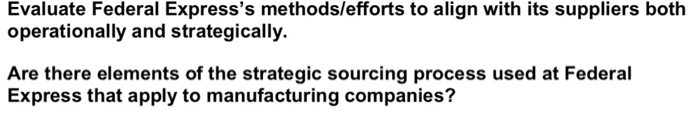 Background - Federal Express FedEx Corporation is a | Chegg.com
