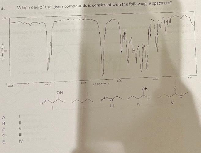 Solved 3. Which one of the given compounds is consistent | Chegg.com