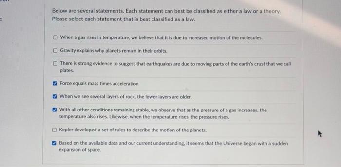 Solved Below are several statements. Each statement can best | Chegg.com