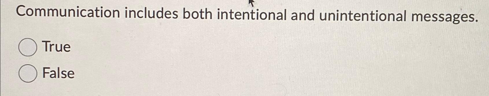 Solved Communication includes both intentional and | Chegg.com