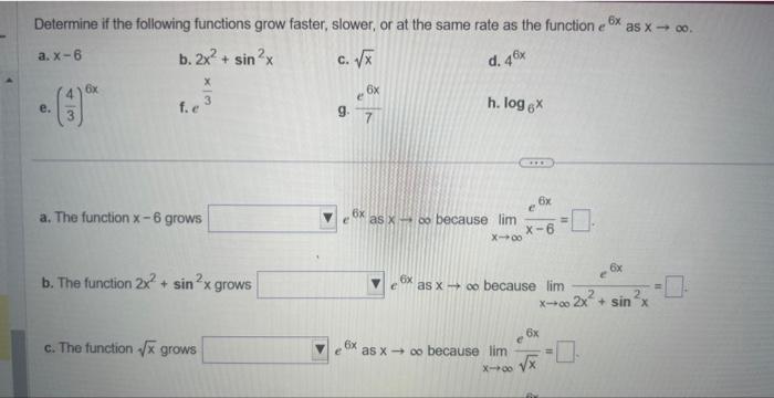 Solved Determine if the following functions grow faster, | Chegg.com