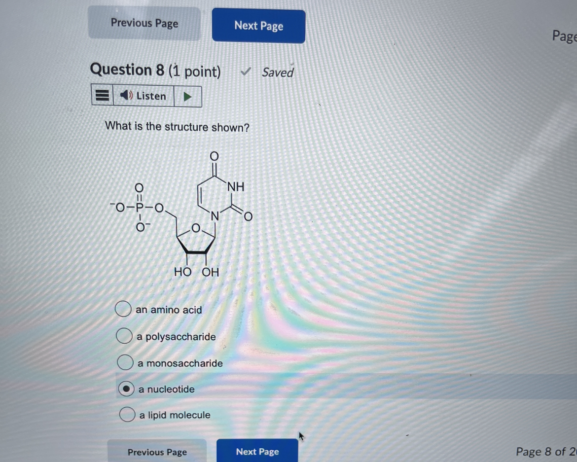 Solved Question 8 (1 ﻿point) ﻿SavedWhat is the structure | Chegg.com