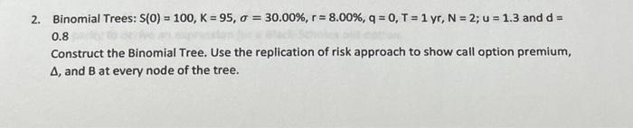 Solved 2. Binomial Trees: | Chegg.com