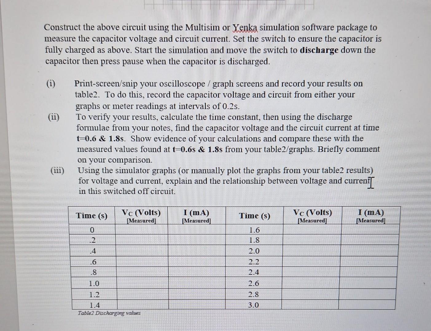Solved Construct the above circuit using the Multisim or | Chegg.com