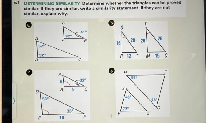 Solved Ex3 DETERMINING SIMILARITY Determine whether the | Chegg.com
