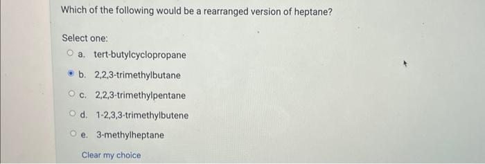 Solved Which of the following would be a rearranged version | Chegg.com