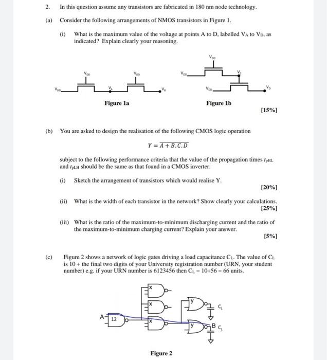 2. In this question assume any transistors are | Chegg.com
