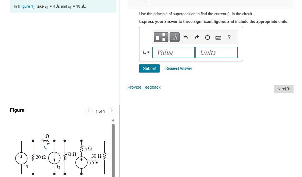 Solved In (Figure 1), ﻿take i1=4A and i2=10A.Use the | Chegg.com