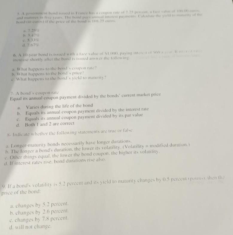 Solved Exersise 11 what is the current bond price? Fivercise | Chegg.com