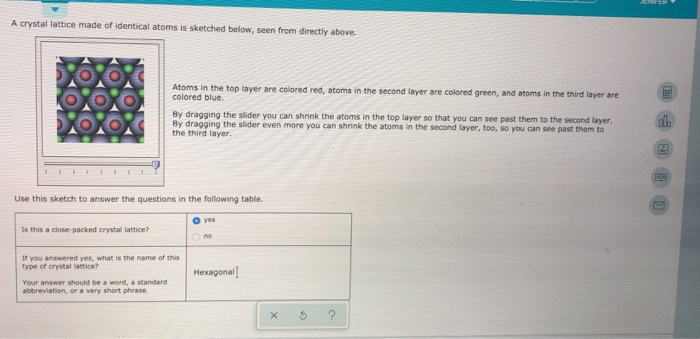 Solved A Crystal Lattice Made Of Identical Atoms Is Sketched