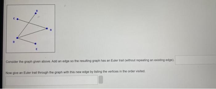 Solved Consider the graph given above. Add an edge so the | Chegg.com