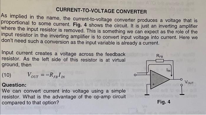 Solved CURRENT-TO-VOLTAGE CONVERTER As implied in the name, | Chegg.com