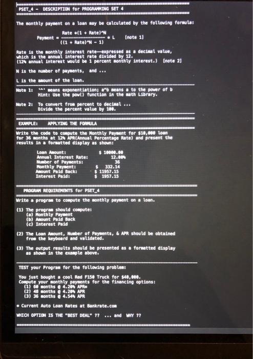 Solved Pset 4 Description For Programming Set 4 The