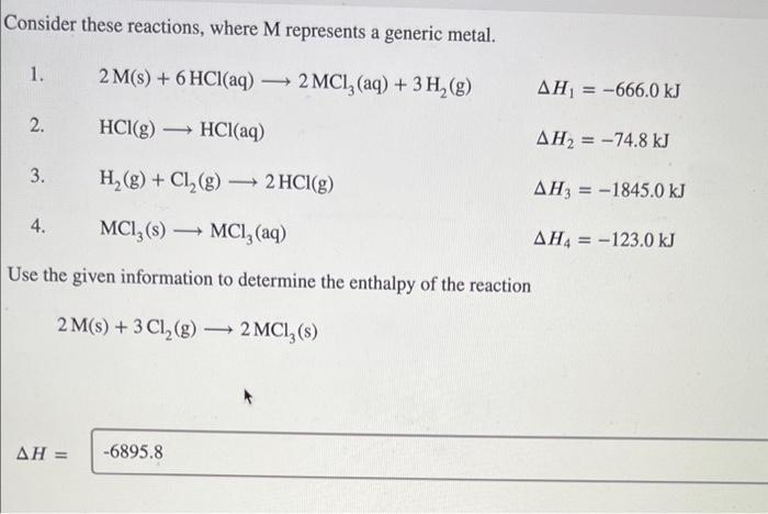 Solved Consider these reactions, where M represents a | Chegg.com