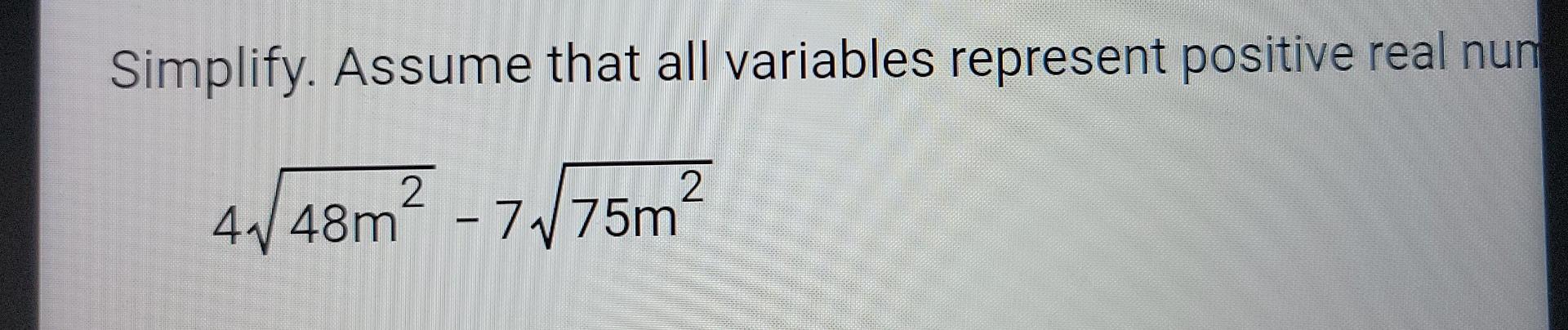 Solved Simplify. Assume that all variables represent | Chegg.com