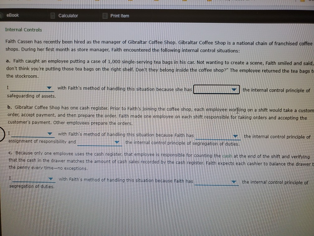 Solved Following the Internal Controls method,, determine | Chegg.com