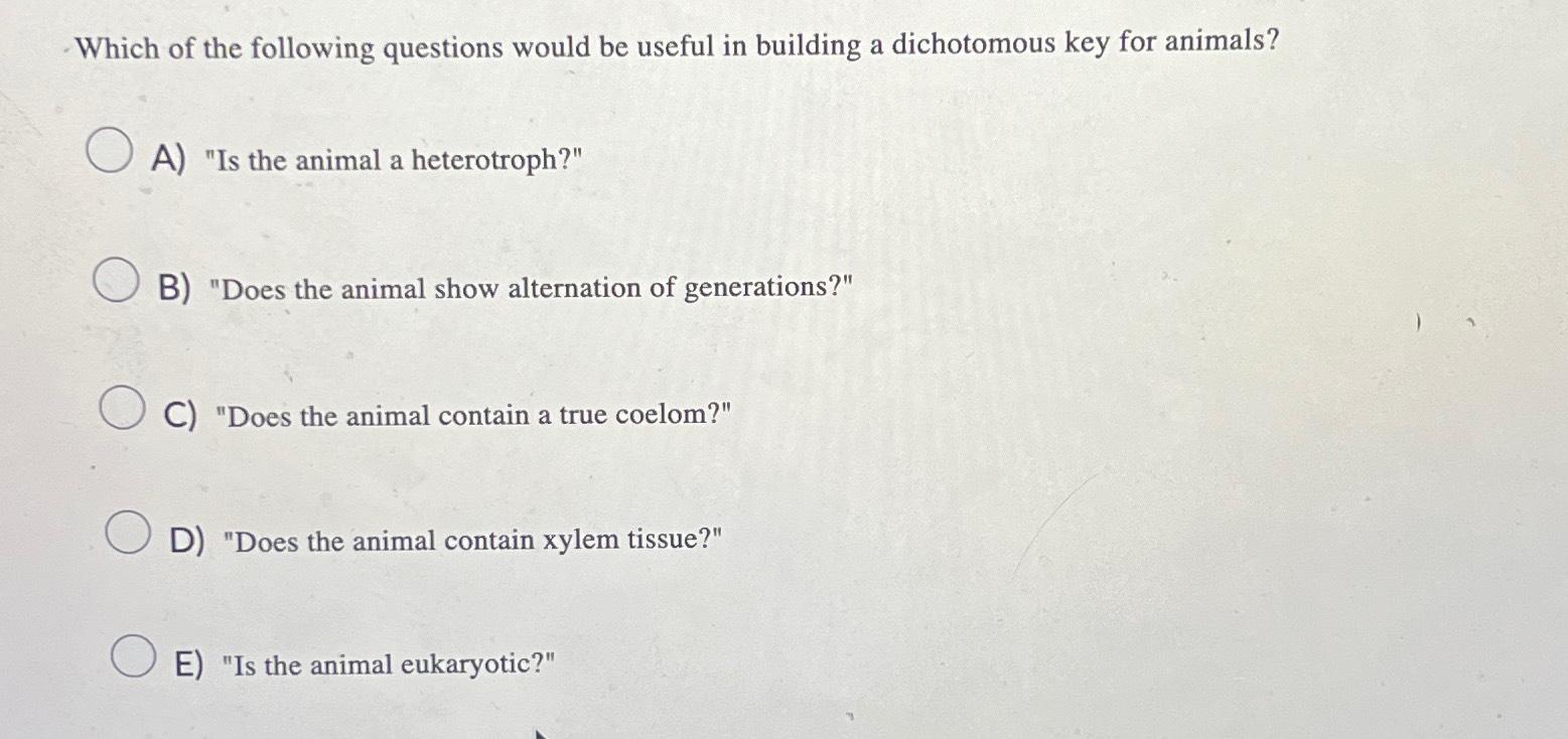 Solved Which of the following questions would be useful in | Chegg.com