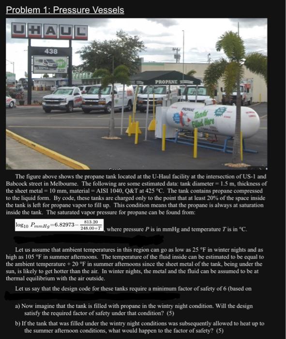 The figure above shows the propane tank located at | Chegg.com