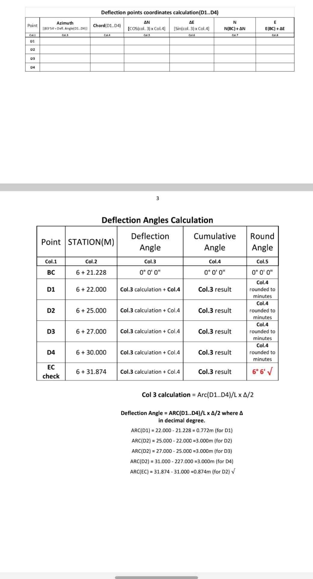 Solved Deflection points coordinates calculation(D1..04) | Chegg.com