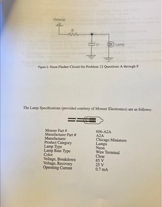 Figure 2: Neon Flasher Circuit for Problem 12 | Chegg.com