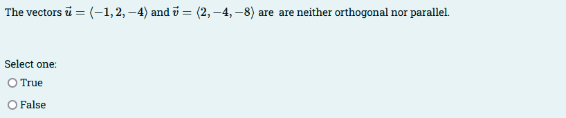 Solved The vectors vec(u)=(:-1,2,-4:) ﻿and | Chegg.com
