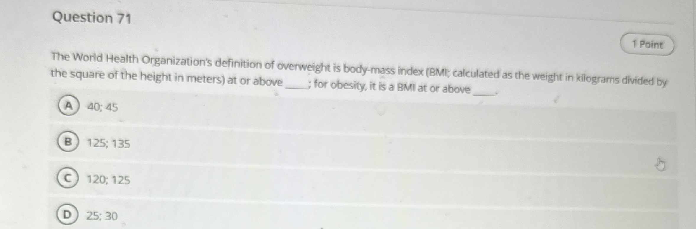 Solved Question 71The World Health Organization's definition | Chegg.com