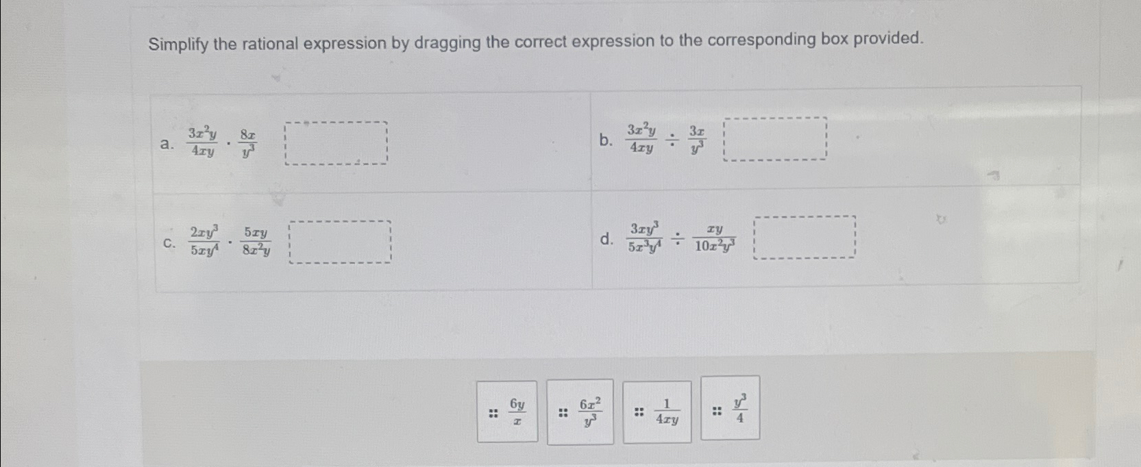 Solved Simplify the rational expression by dragging the | Chegg.com Solved Simplify the rational expression by dragging the | Chegg.com