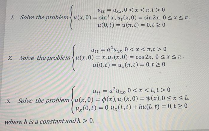 Solved ⎩⎨⎧utt=uxx,0 | Chegg.com