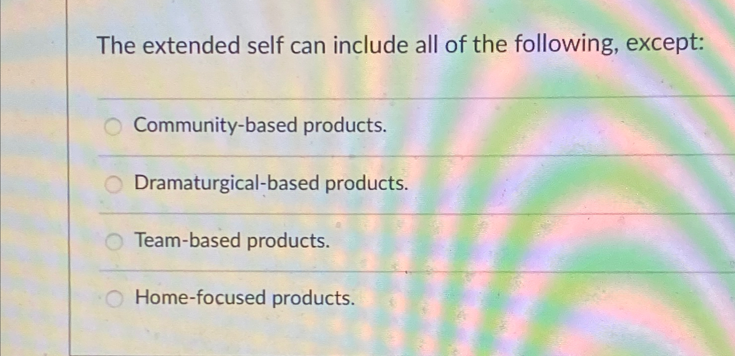 Solved The extended self can include all of the following, | Chegg.com