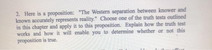2. Here is a proposition: "The Western separation | Chegg.com