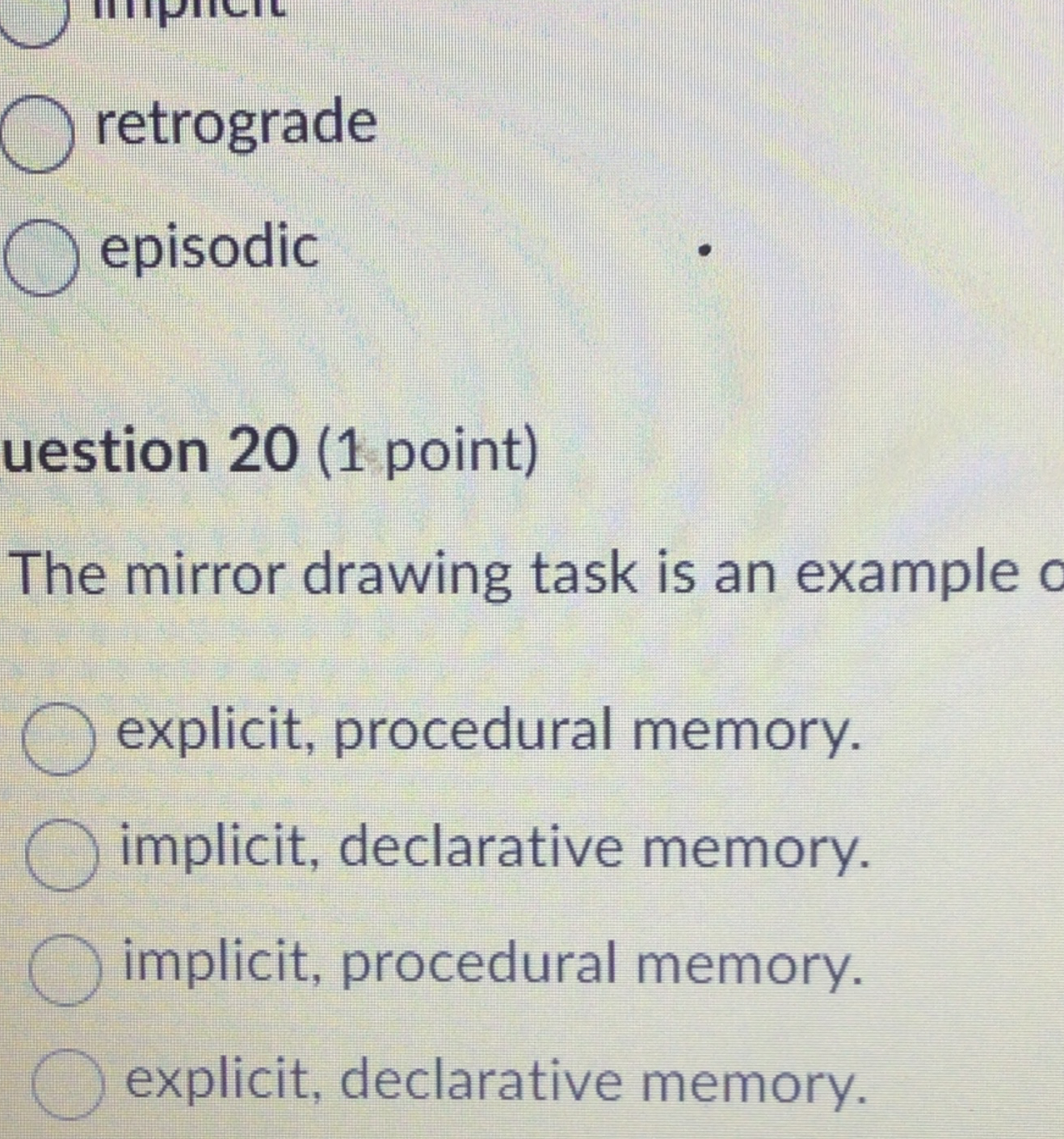 Solved retrogradeepisodicuestion 20 ( 1 ﻿point)The mirror | Chegg.com