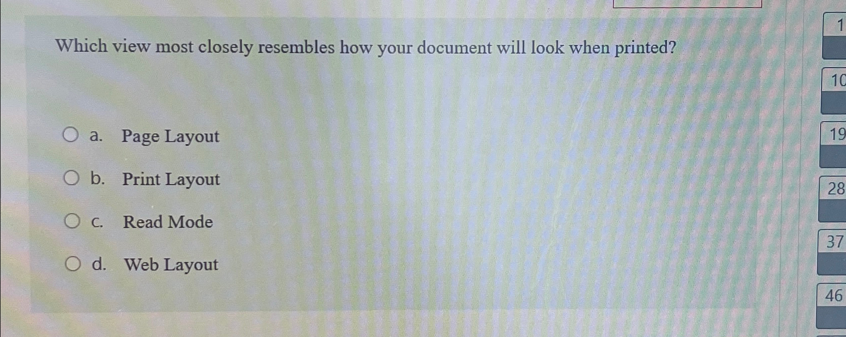 Solved Which view most closely resembles how your document | Chegg.com