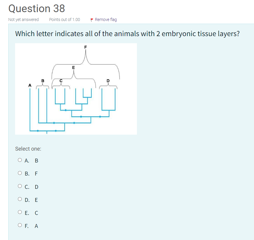 Solved Which letter indicates all of the animals with 2 | Chegg.com