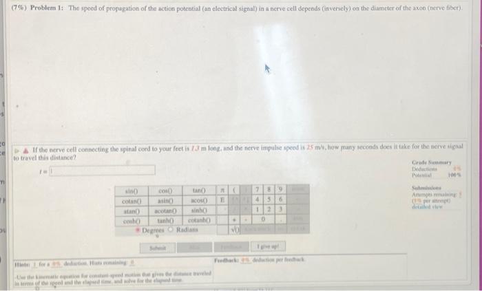 Solved n O ce m OU (7%) Problem 1: The speed of propagation | Chegg.com