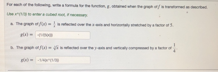 Solved For each of the following, write a formula for the | Chegg.com