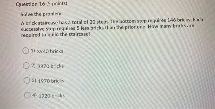 Solved Question 16 (5 points) Solve the problem. A brick | Chegg.com