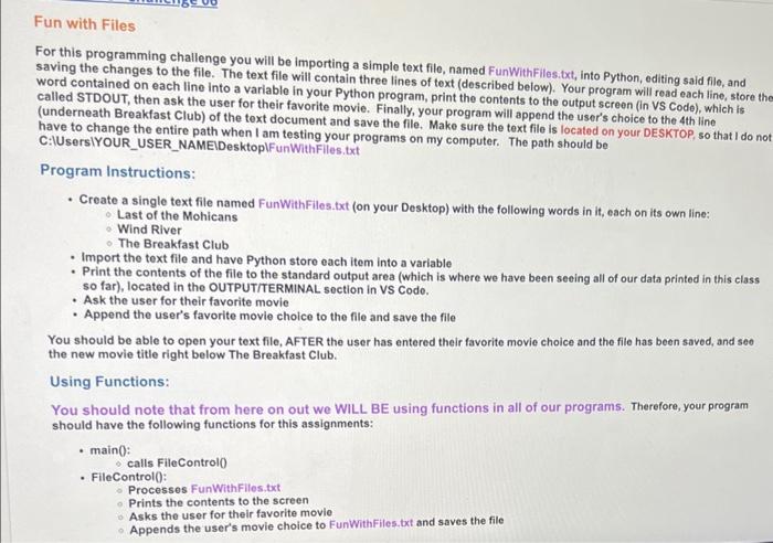 Solved For this programming challenge you will be importing | Chegg.com