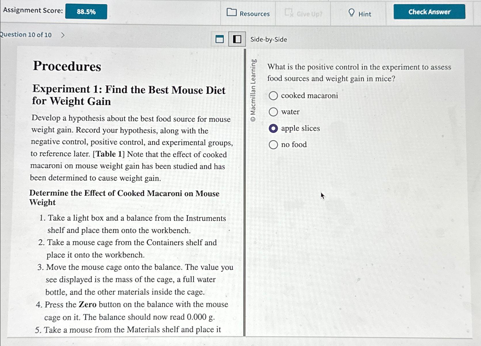 Solved Assignment Score:ResourcesHintQuestion 10 ﻿of | Chegg.com
