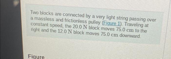 Two blocks are connected by a very light string | Chegg.com
