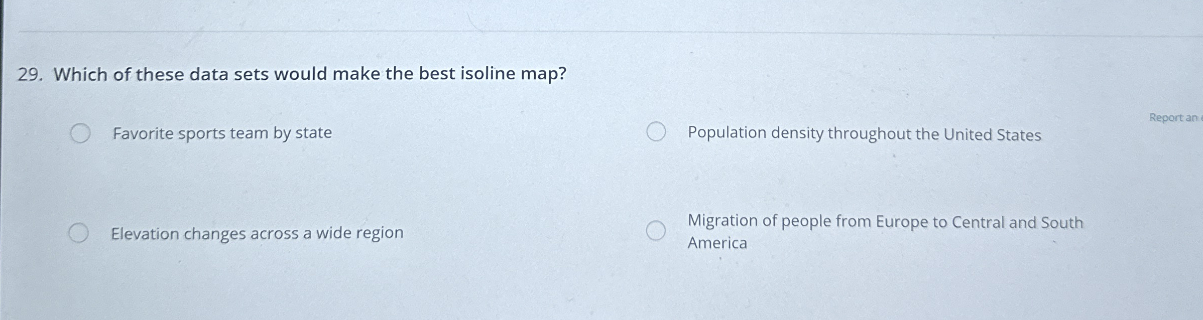 Solved Which of these data sets would make the best isoline | Chegg.com