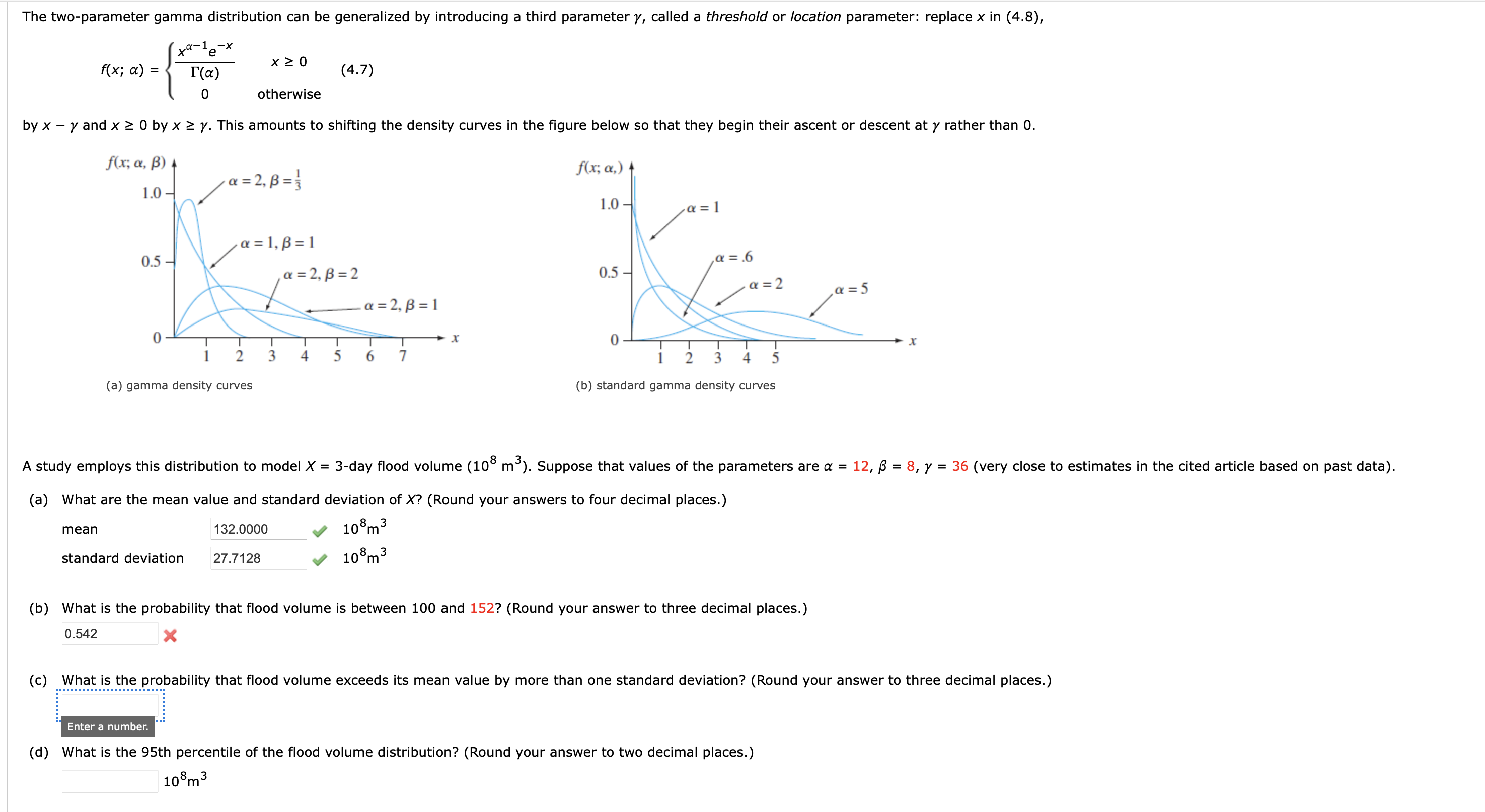 Solved The two-parameter gamma distribution can be | Chegg.com