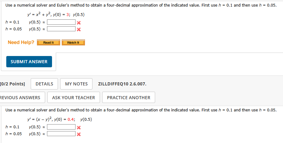 Solved Use a numerical solver and Euler's method to ﻿obtain | Chegg.com