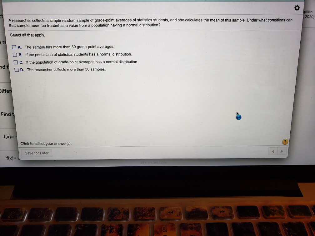 Solved ption 2020) A researcher collects a simple random | Chegg.com Solved ption 2020) A researcher collects a simple random | Chegg.com