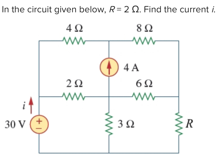 Solved In ﻿the circuit given below, R=2Ω. ﻿Find the current | Chegg.com