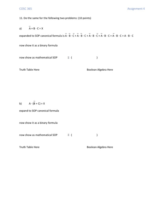 Solved COSC 365 Assignment 4 11. Do the same for the | Chegg.com