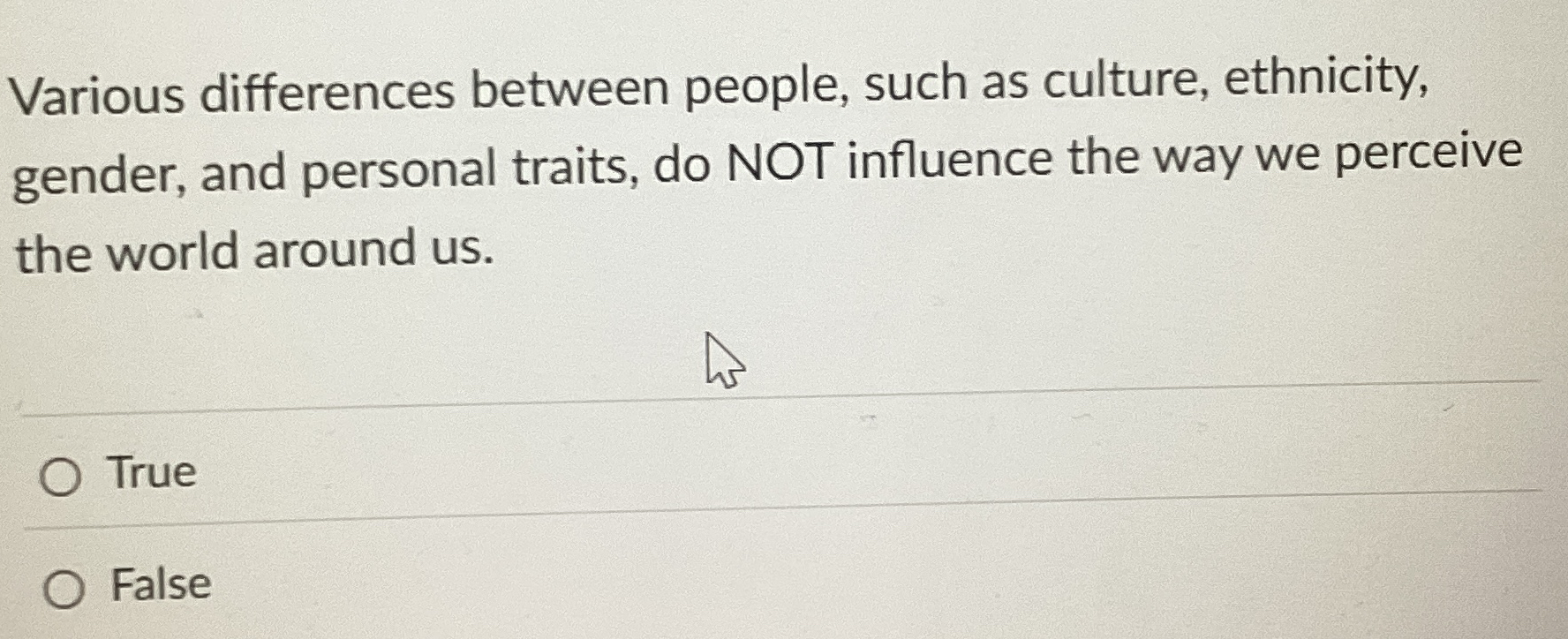 Solved Various differences between people, such as culture, | Chegg.com